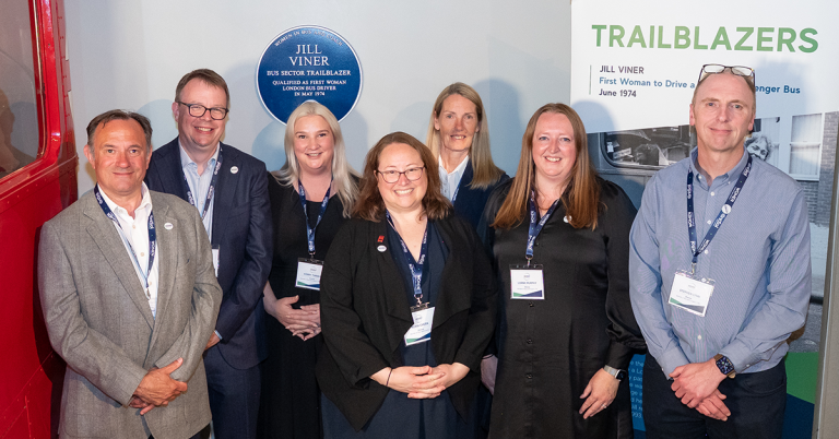 Photos from the Jill Viner Blue Plaque at the London Transport Museum